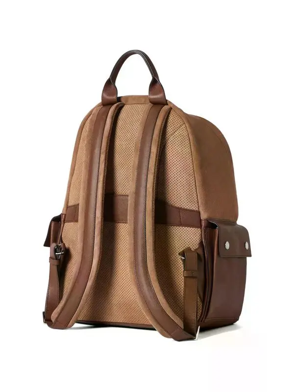 Brunello Cucinelli Suede And Buffalo Leather Travel Backpack