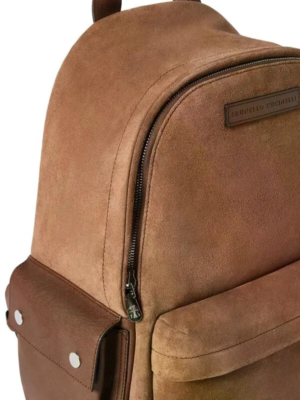 Brunello Cucinelli Suede And Buffalo Leather Travel Backpack