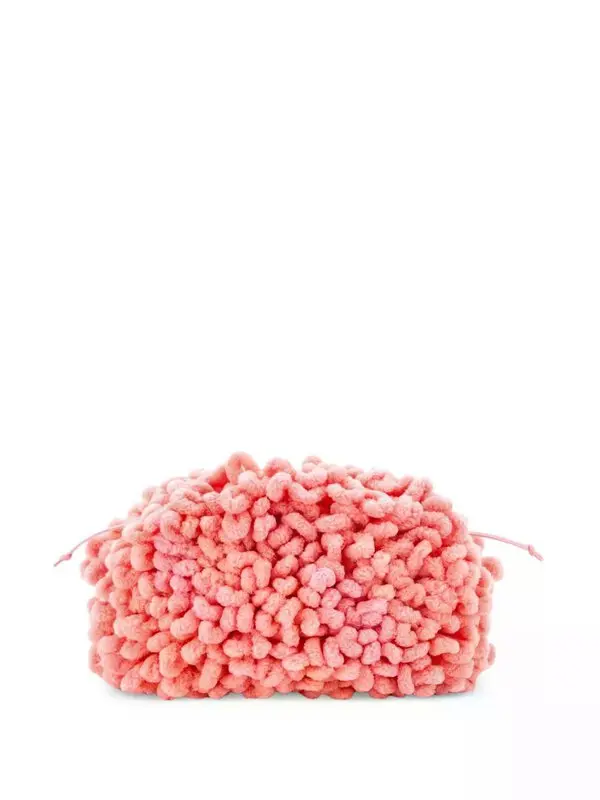Bottega Veneta The Wave Pouch Twisted Chenille Mini Crossbody Bag - Pink