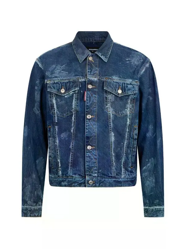 Dsquared2 Distressed Oversized Denim Jacket