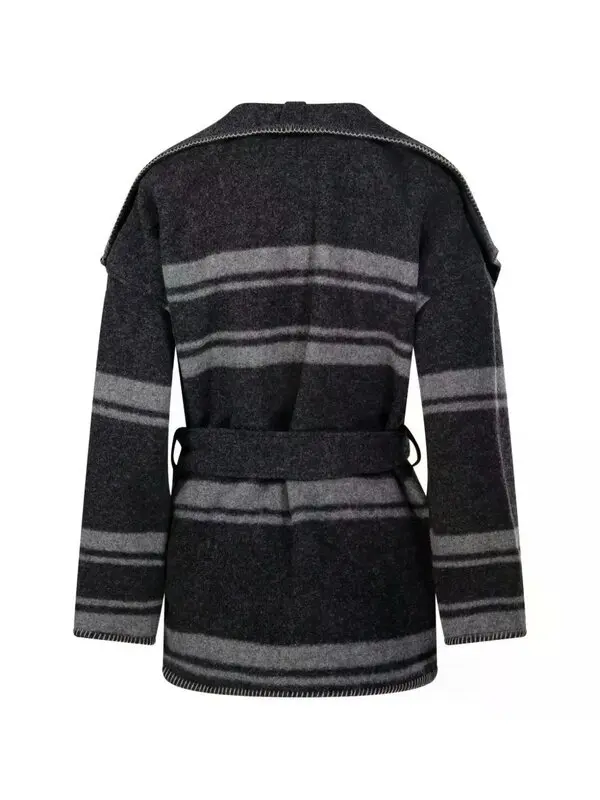 MARANT ETOILE Angy Striped Belted Coat