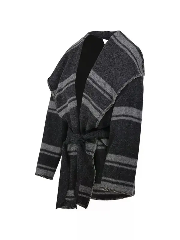 MARANT ETOILE Angy Striped Belted Coat