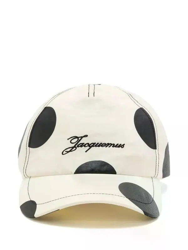 Jacquemus La Casquette Baluchon Polka Dot-print Cap - Neutrals