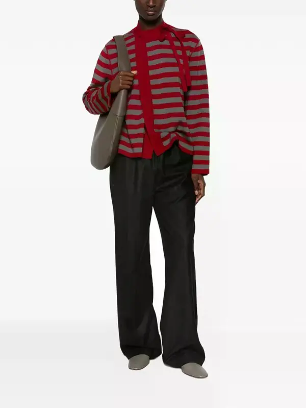 Emporio Armani Striped Pussy-bow Cardigan
