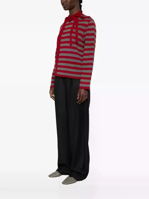 Emporio Armani Striped Pussy-bow Cardigan