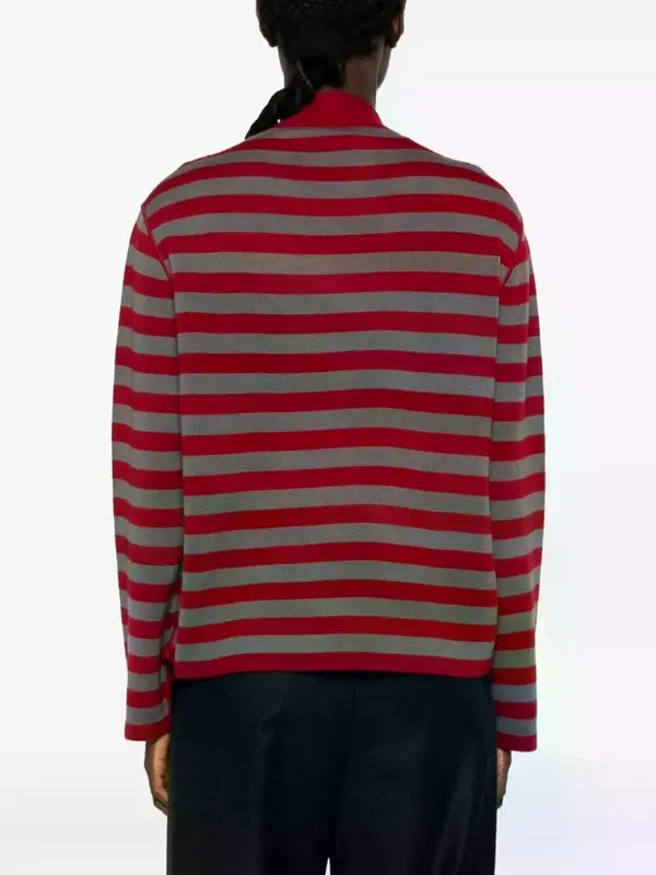 Emporio Armani Striped Pussy-bow Cardigan