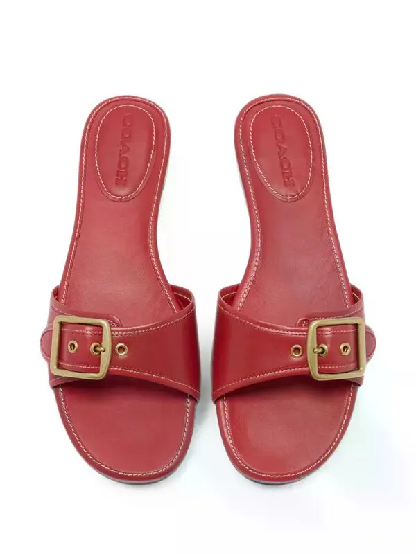 COACH Buckle-detail Leather Sandals