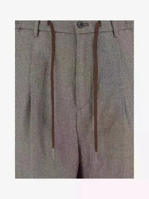 Tagliatore Houndstooth-pattern Drawstring Tailored Trousers