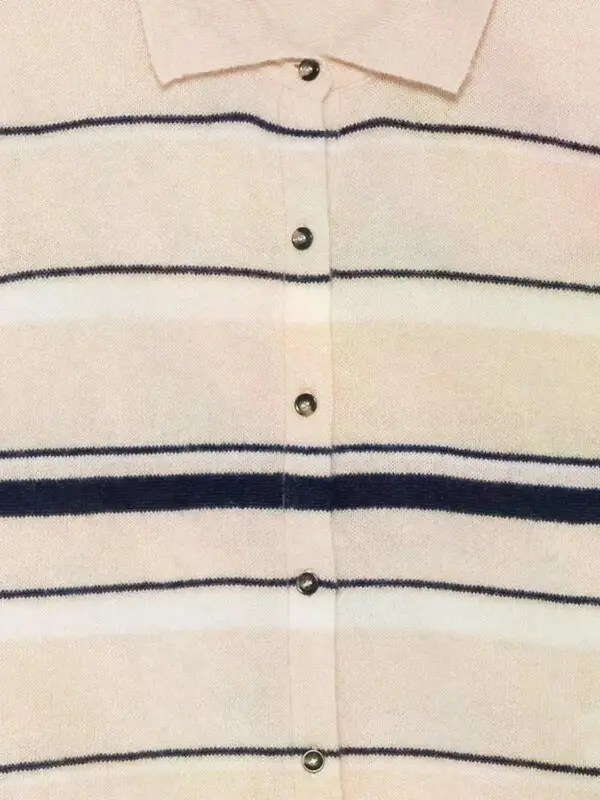 ROBERTO COLLINA Striped Short-sleeve Knitted Shirt