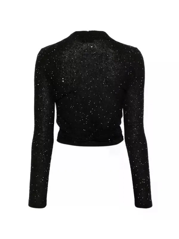 GENTRYPORTOFINO Sequin-embellished Wrap Cardigan