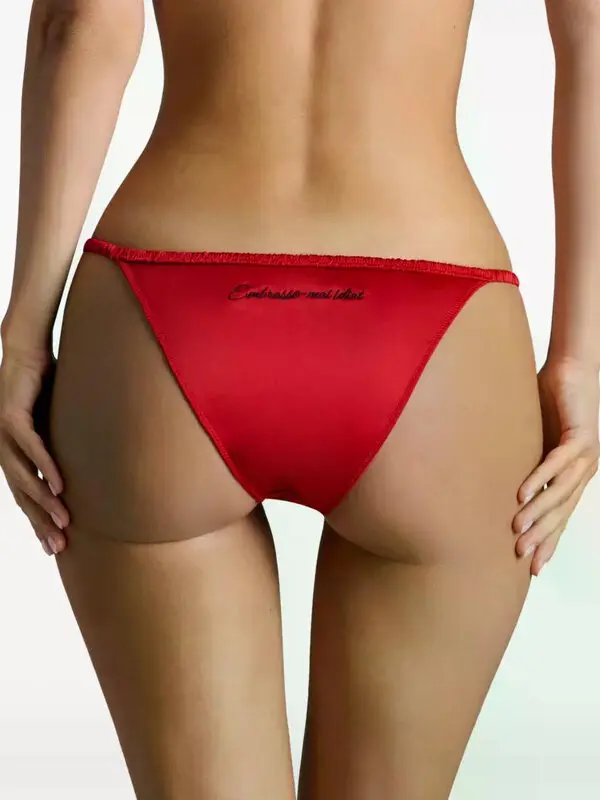 SCANDALE Dédicace Embroidered Satin Briefs