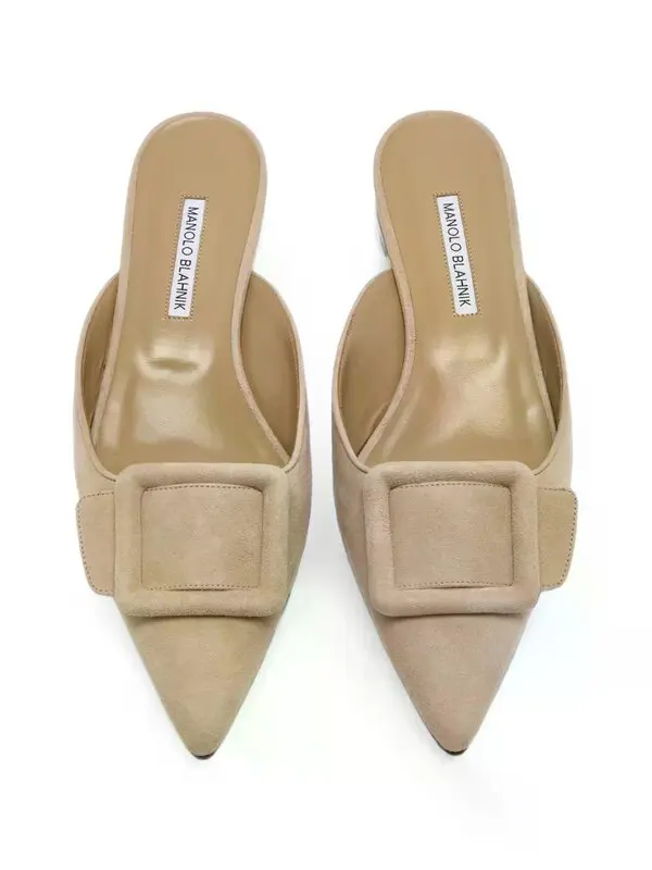 Manolo Blahnik Maysale Suede Mules
