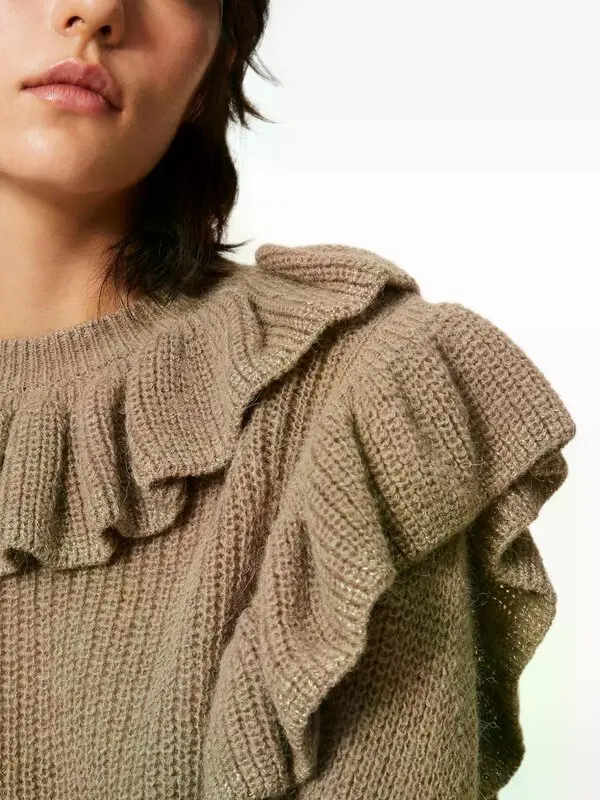 TWINSET Jumper With Lurex Yarn And Ruffles