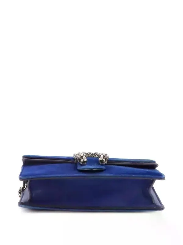 Gucci Dionysus Bag Velvet Super Mini Crossbody Bag - Blue