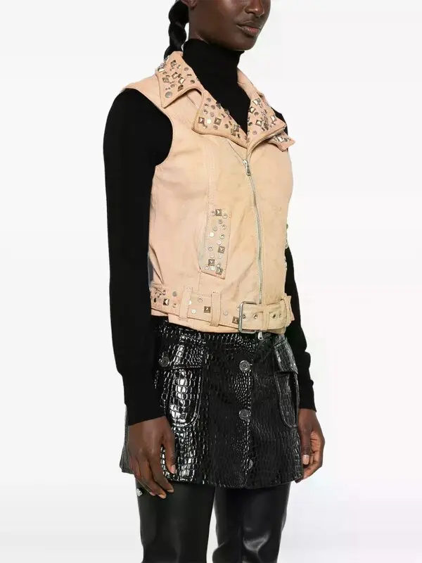 DONDUP 2000s Stud-embellished Belted Gilet