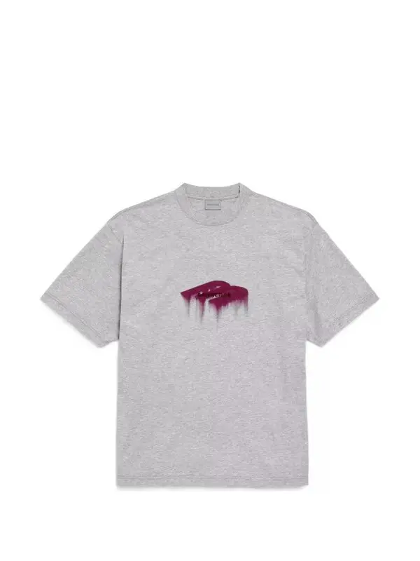Balenciaga Wet Brush Logo-print Cotton T-shirt - Grey