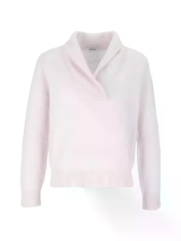 KANGRA Brushed Shawl-collar Sweater - Pink