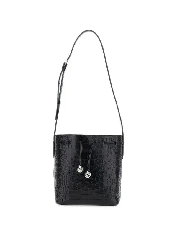 LIFFNER Small Charm Crocodile-effect Leather Bucket Bag
