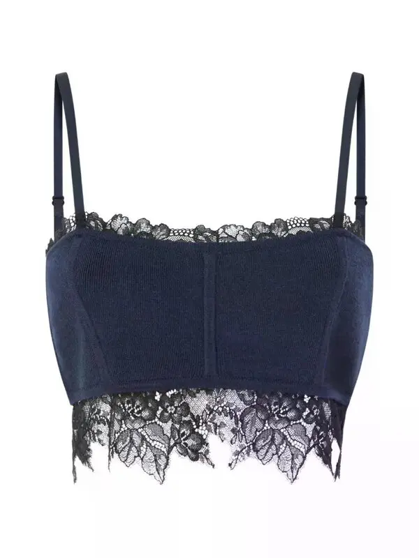 Pinko Lace-trim Knitted Top