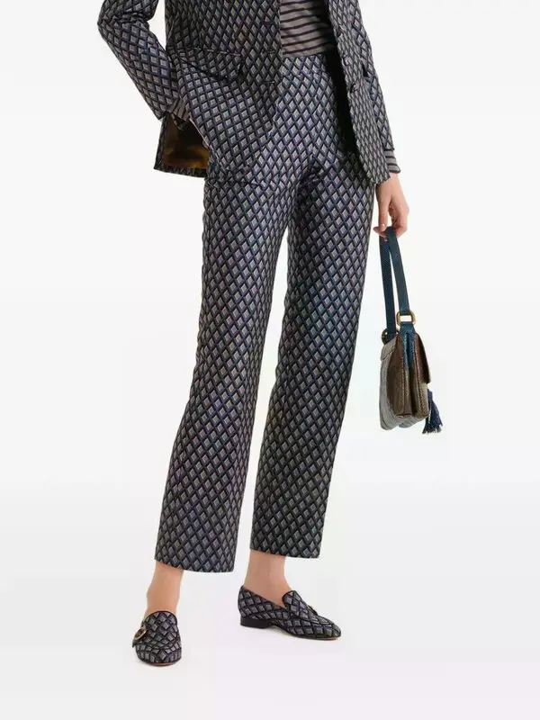 Malìparmi Geometric-jacquard Flared Trousers