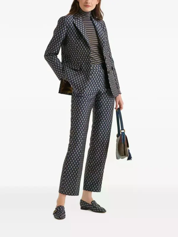 Malìparmi Geometric-jacquard Flared Trousers