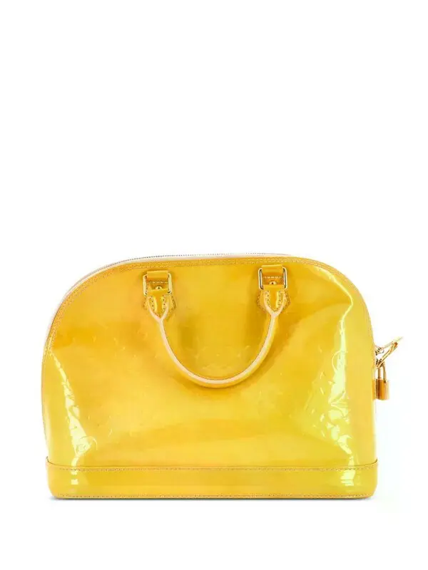 LOUIS VUITTON Alma Handbag Monogram Vernis Pm Satchel - Yellow
