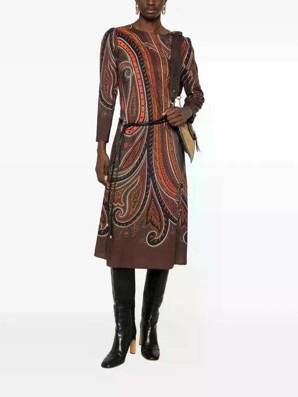 Etro Paisley-print Long-sleeve Dress
