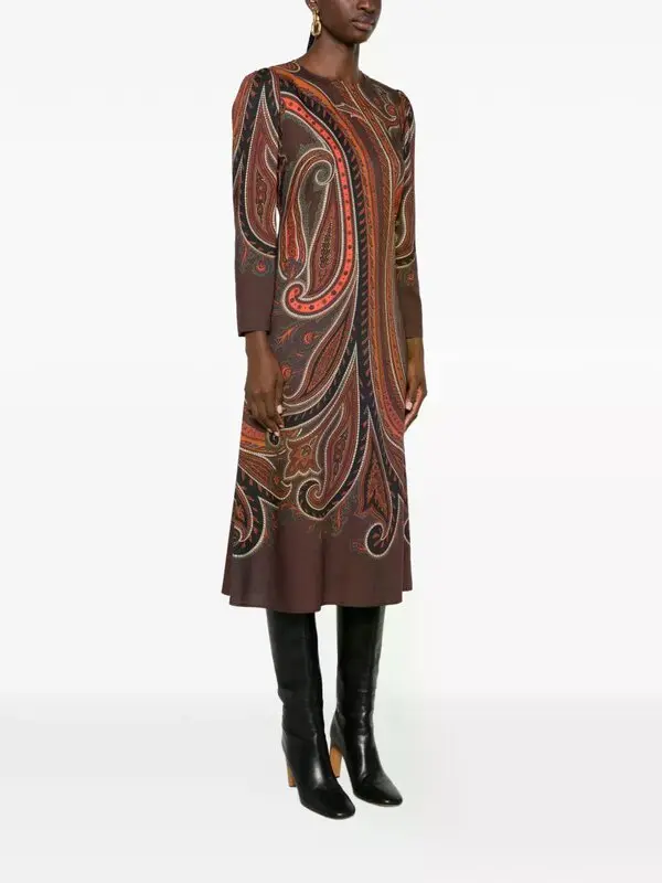 Etro Paisley-print Long-sleeve Dress