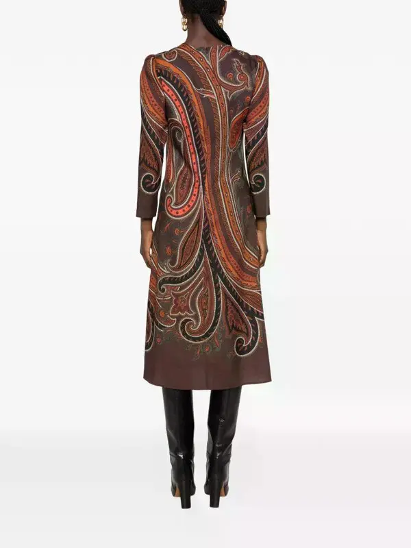 Etro Paisley-print Long-sleeve Dress