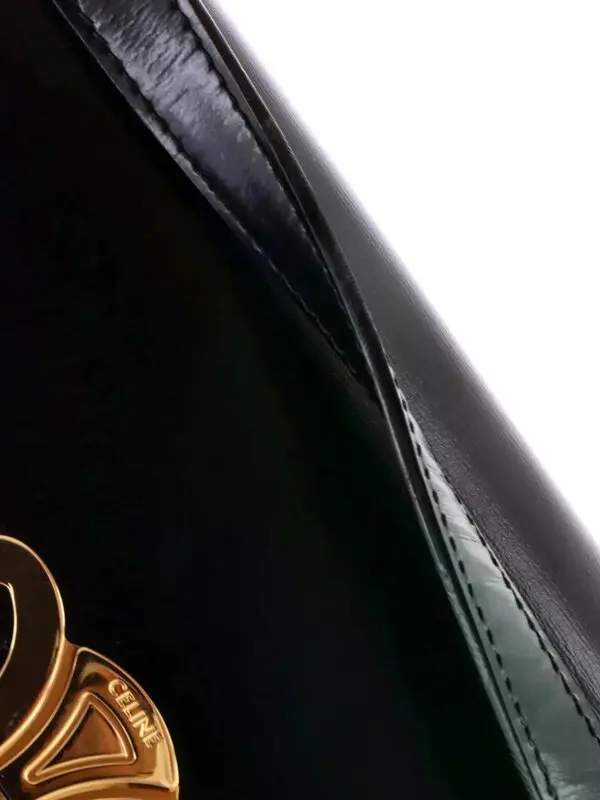 Celine Triomphe East-west Smooth Calfskin Shoulder Bag - Black