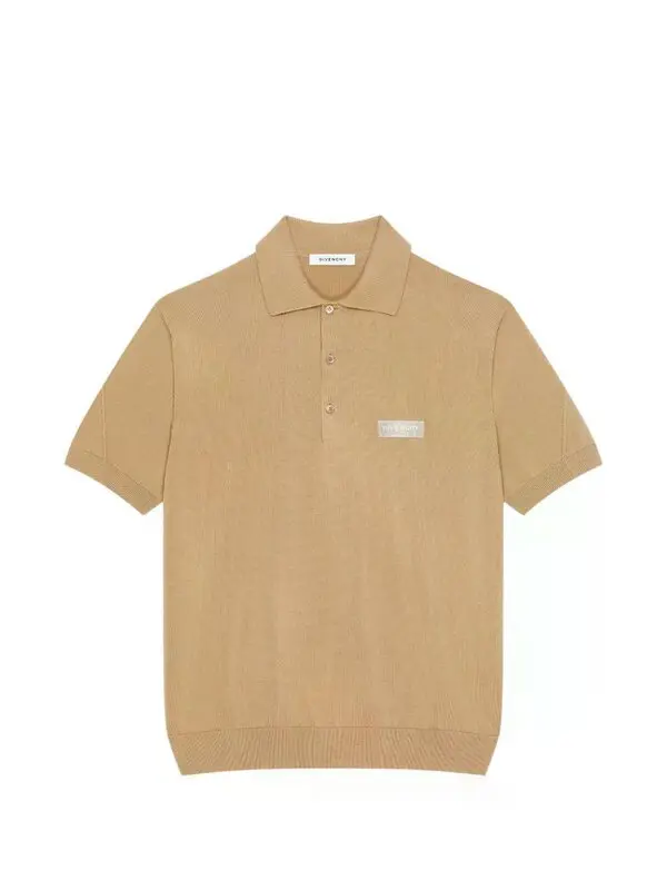 Givenchy Couture Seam Polo In Cotton With Gros Grain Detail - Neutrals