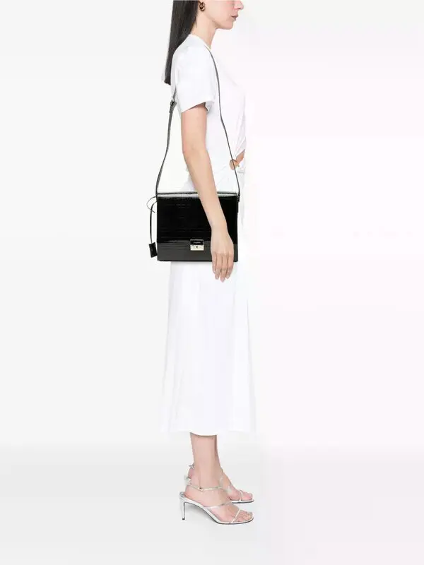 Burberry 2000-2017 House Check Embossed Patent Crossbody Bag