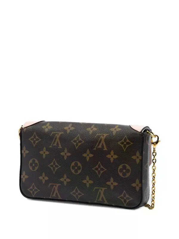 LOUIS VUITTON 2018 Monogram Pochette Felicie Valentine Dog Crossbody Bag - Brown