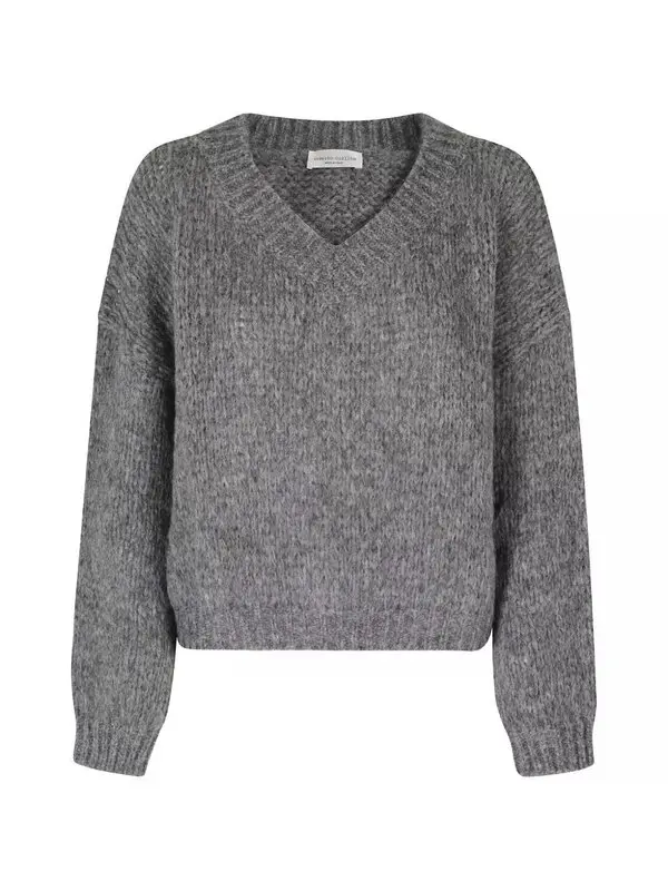 ROBERTO COLLINA Chunky-knit V-neck Sweater