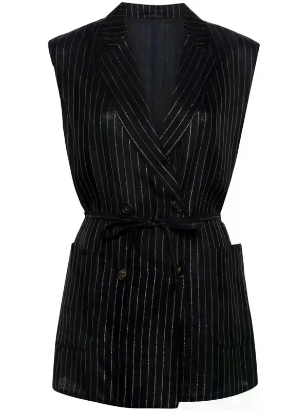 Brunello Cucinelli Pinstripe-pattern Belted Waistcoat