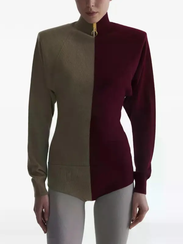 MUGLER Bi-color Cashmere Bodysuit