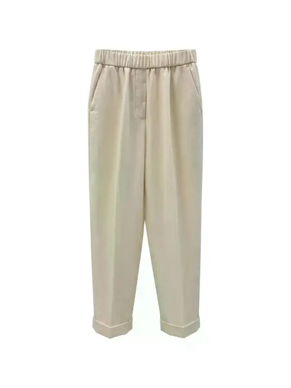 Peserico Elasticated-waistband Turn-up Trousers - Neutrals