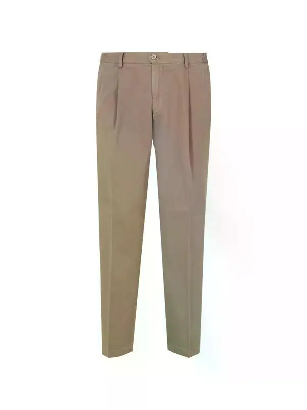 BRIGLIA 1949 Pleat-detail Tapered Trousers - Neutrals