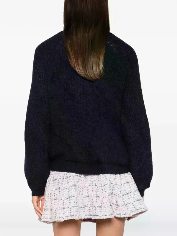 TWINSET Floral-appliqué Raglan-sleeve Sweater