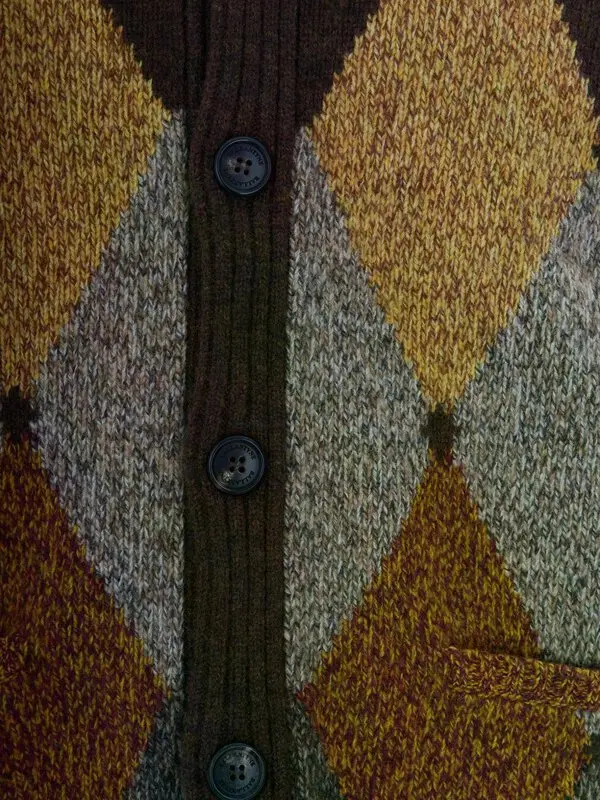 BALLANTYNE Diamond Intarsia Cardigan