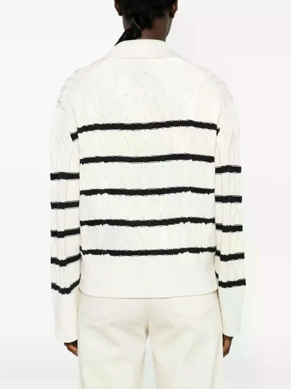BOSS Striped Cable-knit Sweater - Neutrals