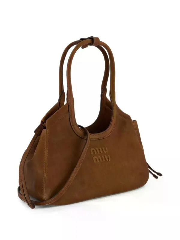 Miu Miu Embossed-logo Leather Tote Bag