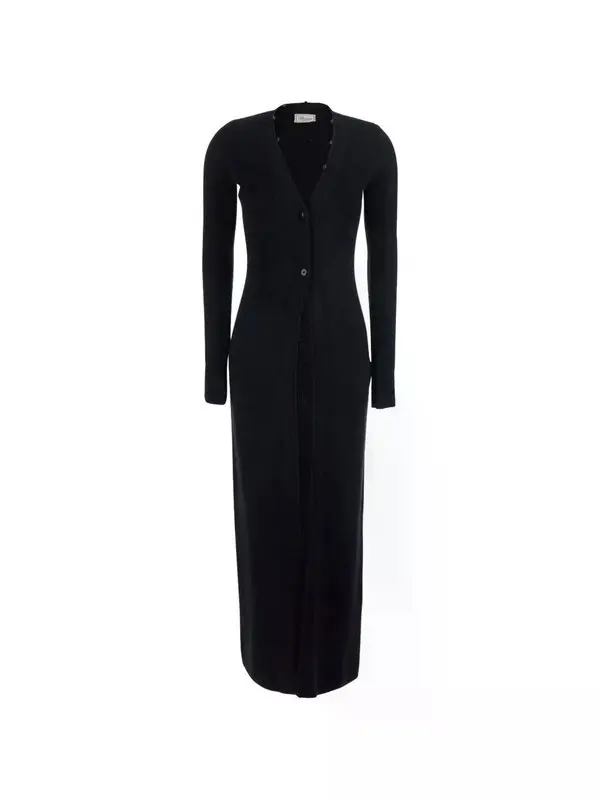Blumarine Faux-fur Collar Ribbed Cardigan - Black