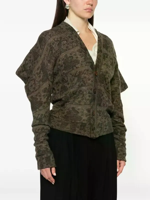 VIVIENNE WESTWOOD 2017 Floral-print Layered-sleeve Cardigan