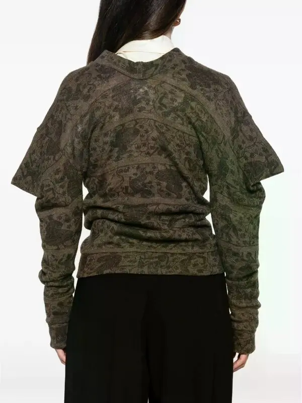 VIVIENNE WESTWOOD 2017 Floral-print Layered-sleeve Cardigan