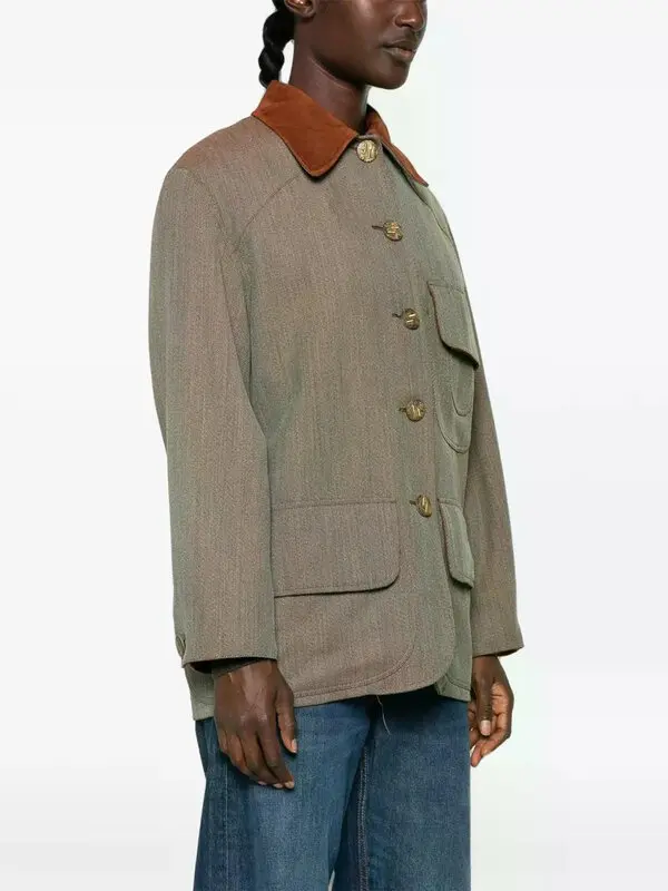 Moschino 1990s Herringbone Button-up Jacket
