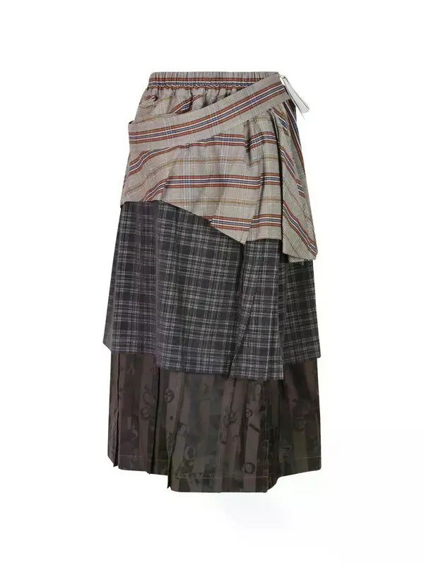 VIVIENNE WESTWOOD Check-print Layered Skirt - Grey