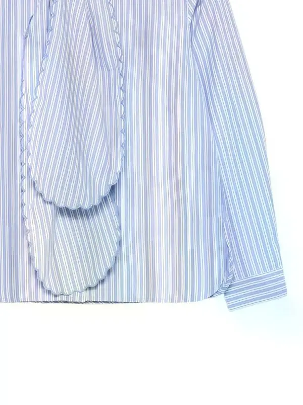STELLA NOVA Striped Scalloped-trim Shirt