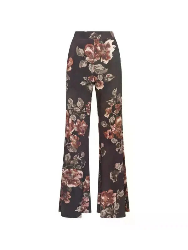 Malìparmi Frosted Blossom Floral-print Palazzo Pants - Brown