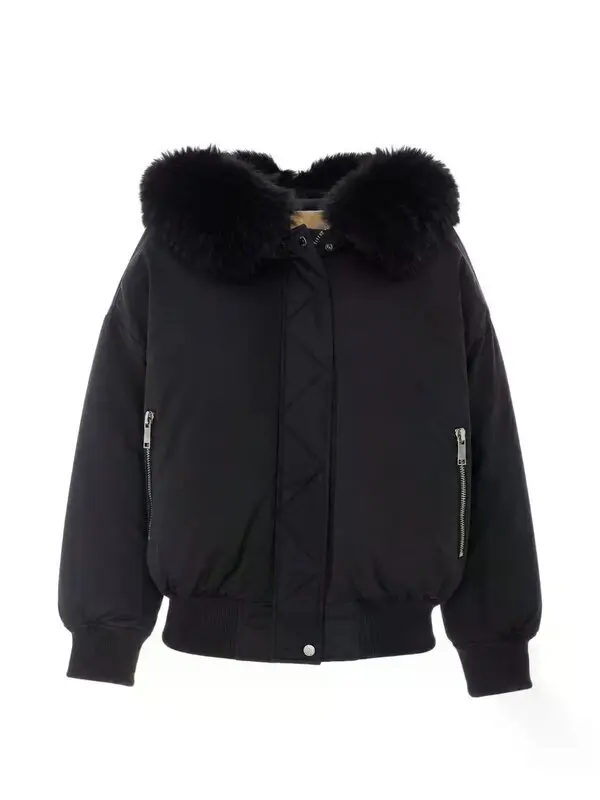 Michael Kors Faux-fur Trim Bomber Jacket - Black